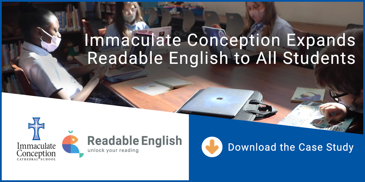 Immaculate Conception Expands Readable English to All Students
