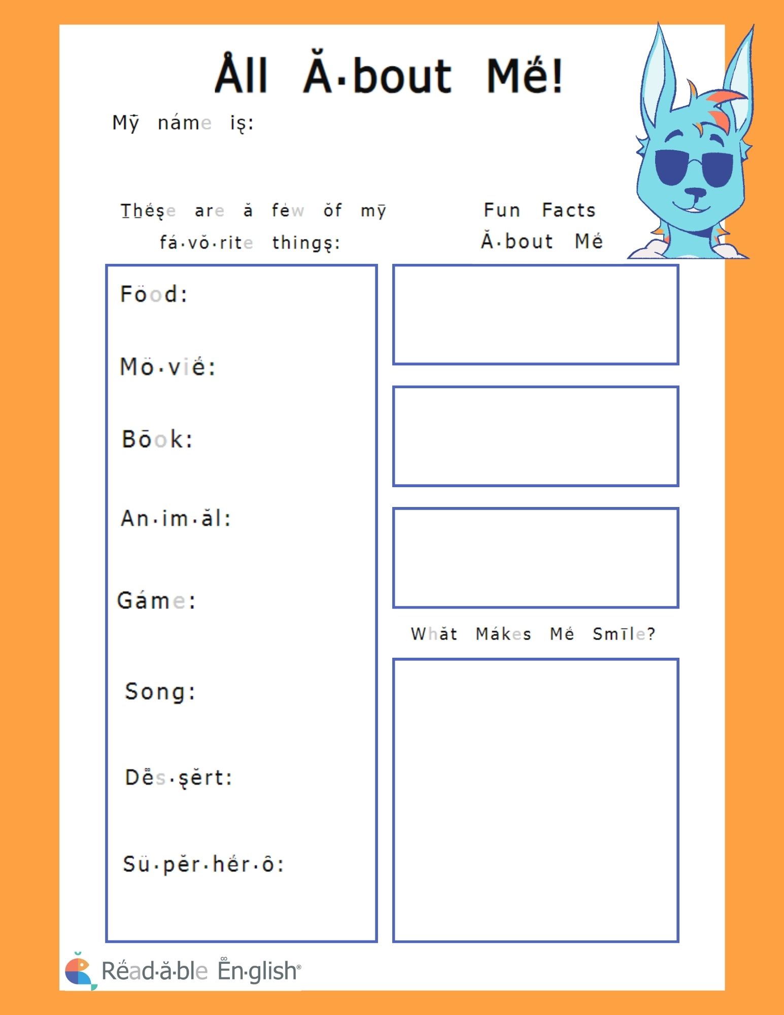 Teacher All About Me